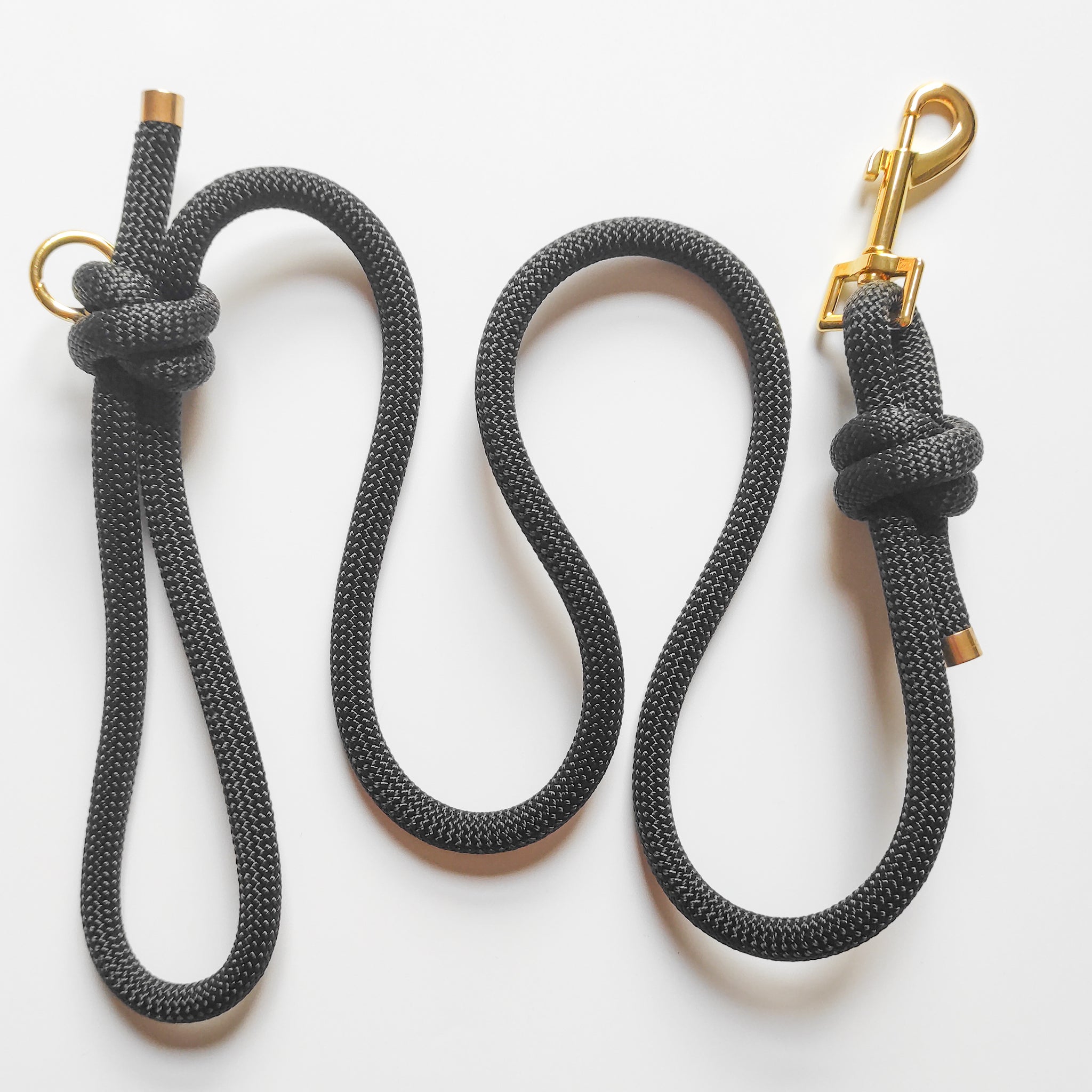 Black Carbon Rope Lead Puppy Pawdrobe